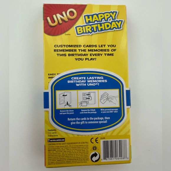 Mattel | Toys | Uno Happy Birthday Card Game New Rare | Poshmark